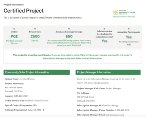 How to Use the Project Finder - Oregon Community Solar Program
